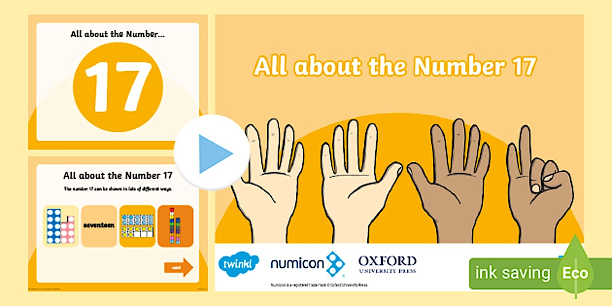All About Number 17 PowerPoint Including Numicon Shapes